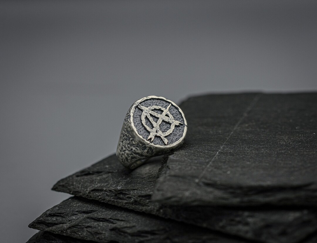 Anarchy Silver Signet Ring - Etsy