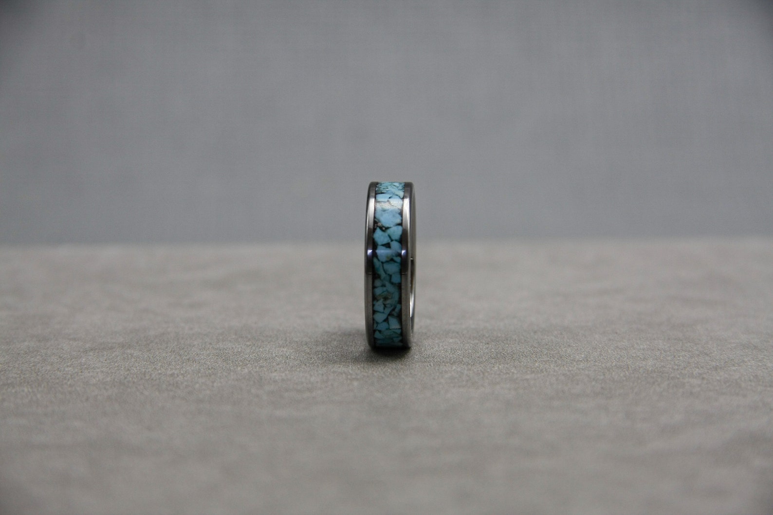 Tungsten inlay ring turquoise band unique wedding ring | Etsy