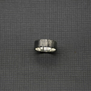 Scratched Silver Ring, Men Ring, Distressed Band - Etsy