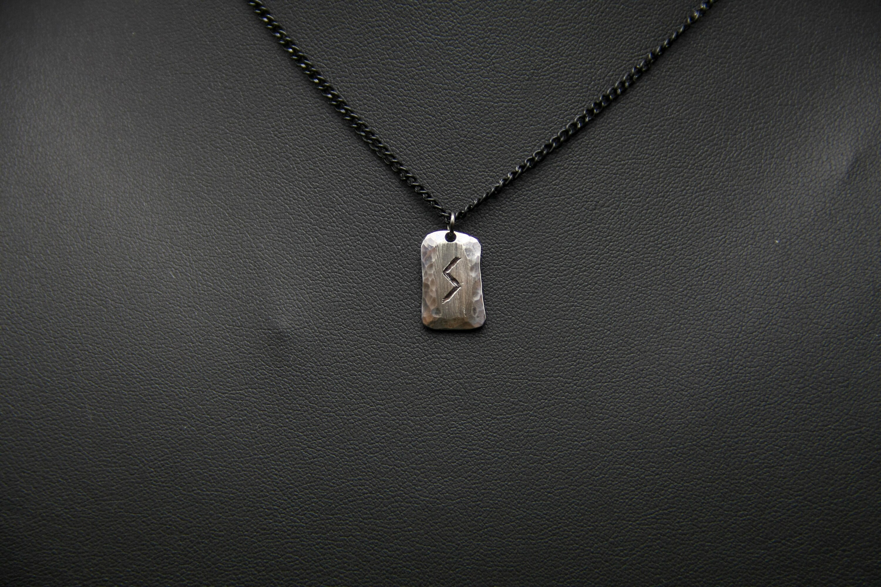 Silver Rune Pendant Viking Necklace Personalised Jewellery | Etsy