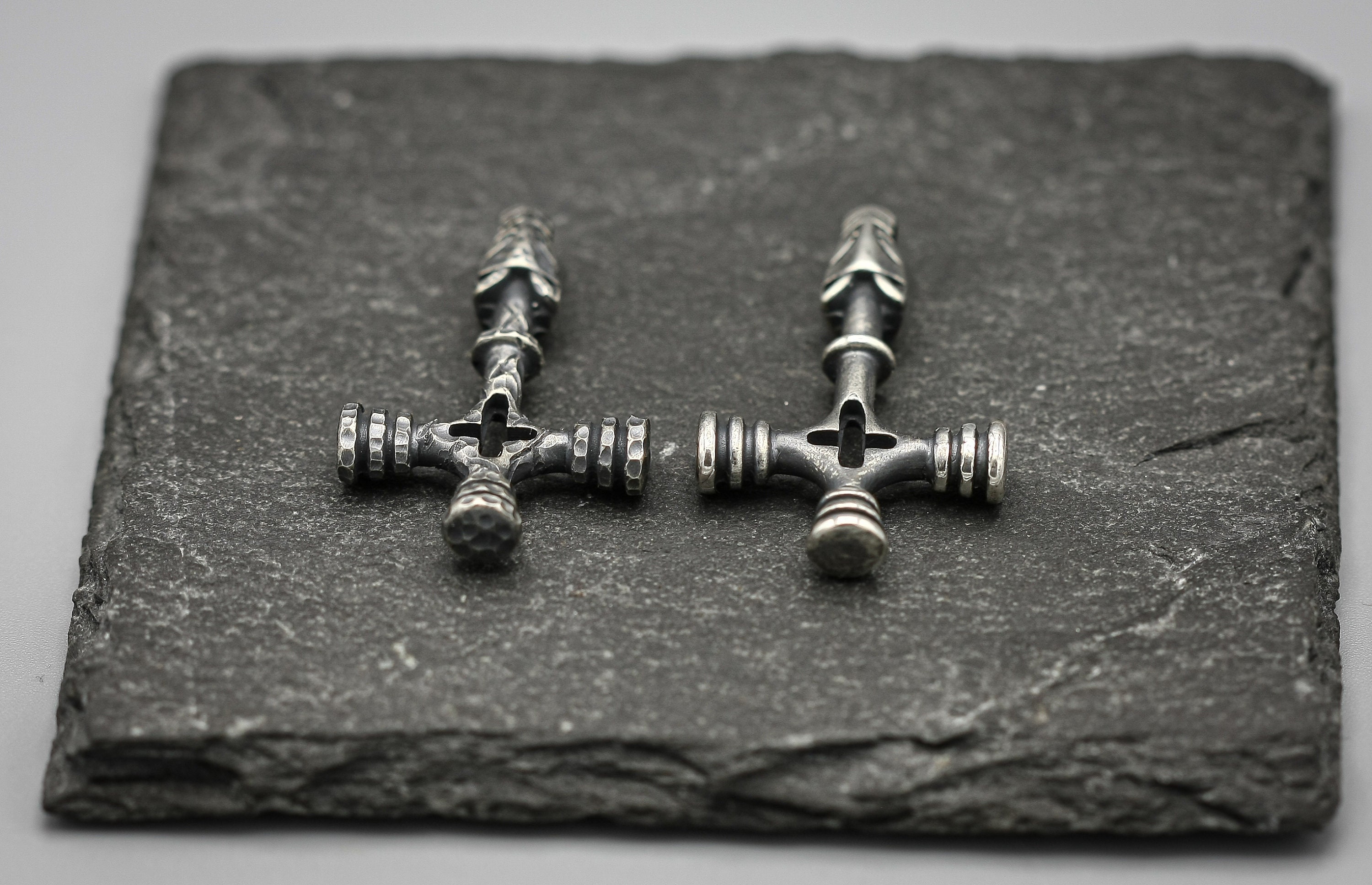 Silver Viking Wolf Cross Mjölnir Pendant - Etsy