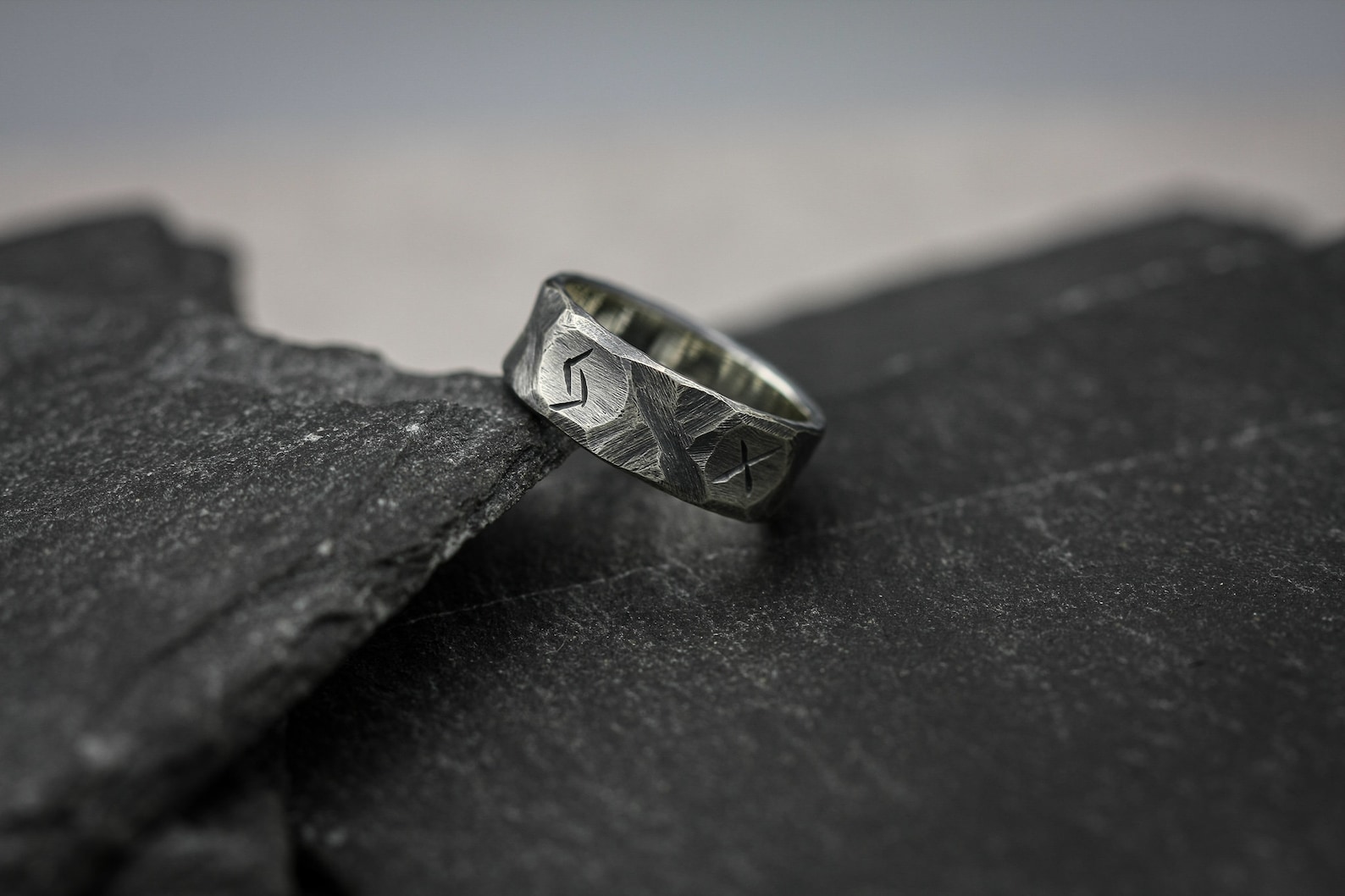 Viking Rune Ring Sterling Silver Band Personalised Ring - Etsy