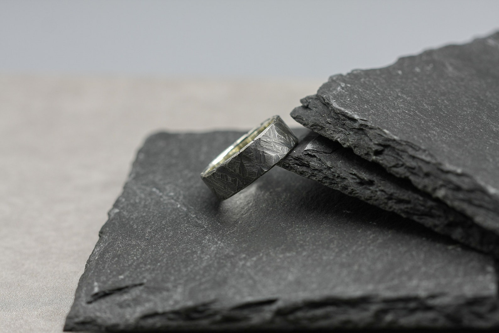 Scratched Silver Ring, Men Ring, Distressed Band - Etsy