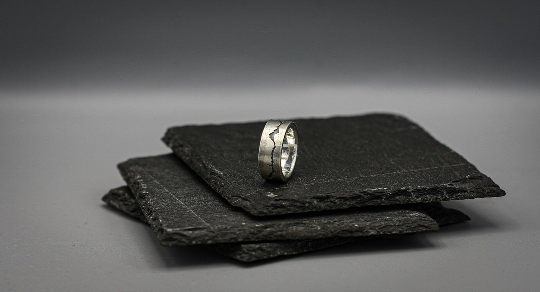 Silver Crack Ring, Fracture Band, Cleft Ring, Brutalist Style - Etsy