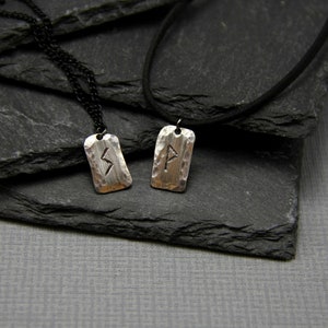 Silver Rune Pendant Viking Necklace Personalised Jewellery | Etsy