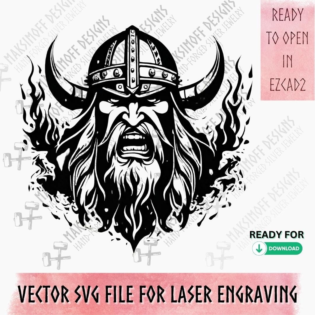 Viking Vector SVG File for Laser Engraving, Digital Artwork Download ...