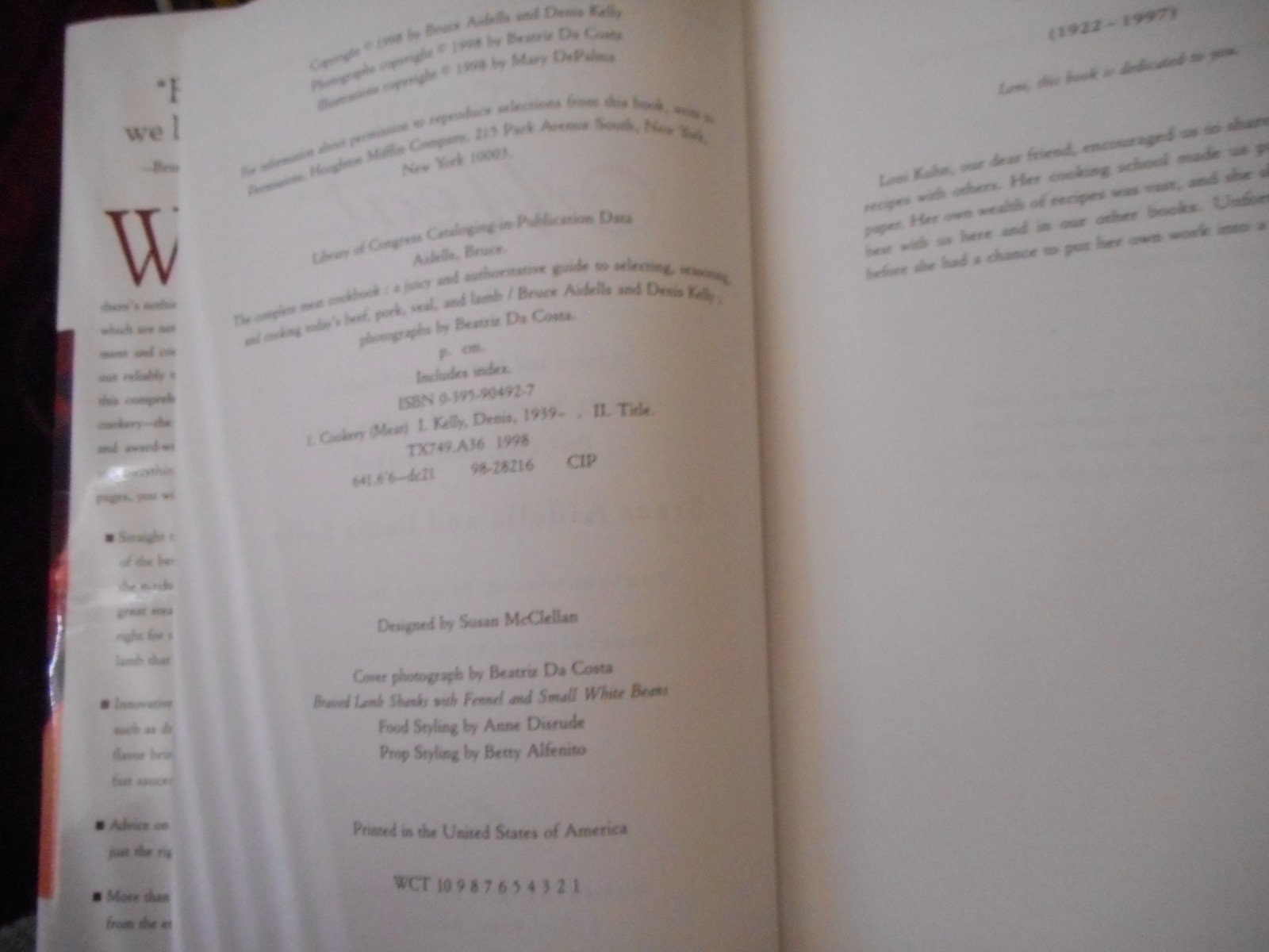 1998 the Complete Meat Cookbook Bruce Aidells and Denis Kelly 1998 ...