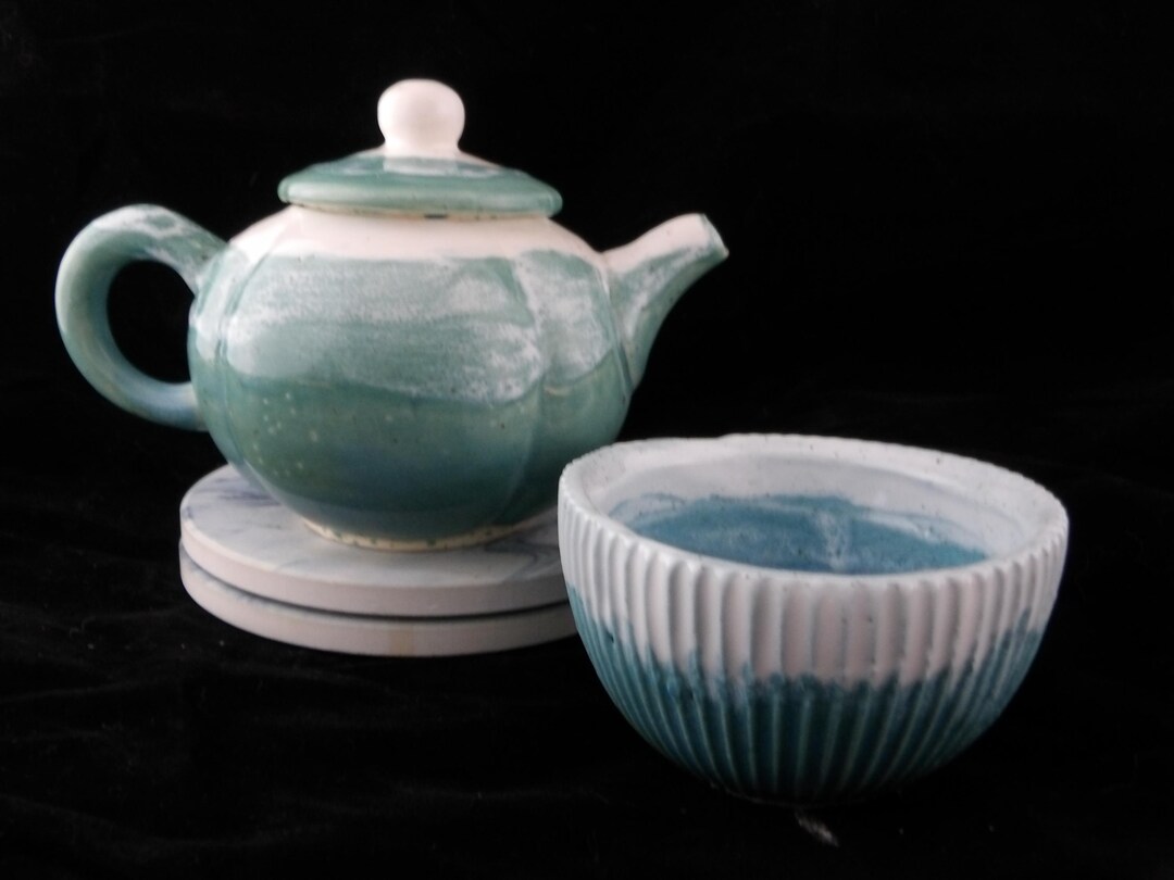 Ocean Inspired Teapot and Cup - Etsy