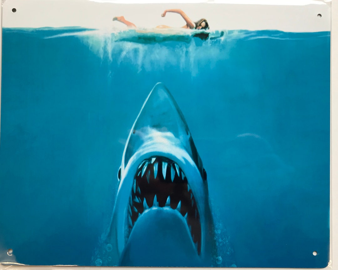 Metal Vintage Style Wall Sign - Jaws Iconic Poster 10x8 Inch [JAWS] - Etsy