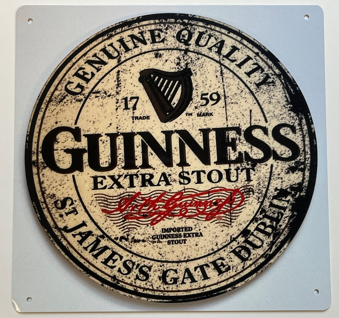 Aluminium Vintage Style Wall Sign Guinness Advertising Sign, 8 Inch ...
