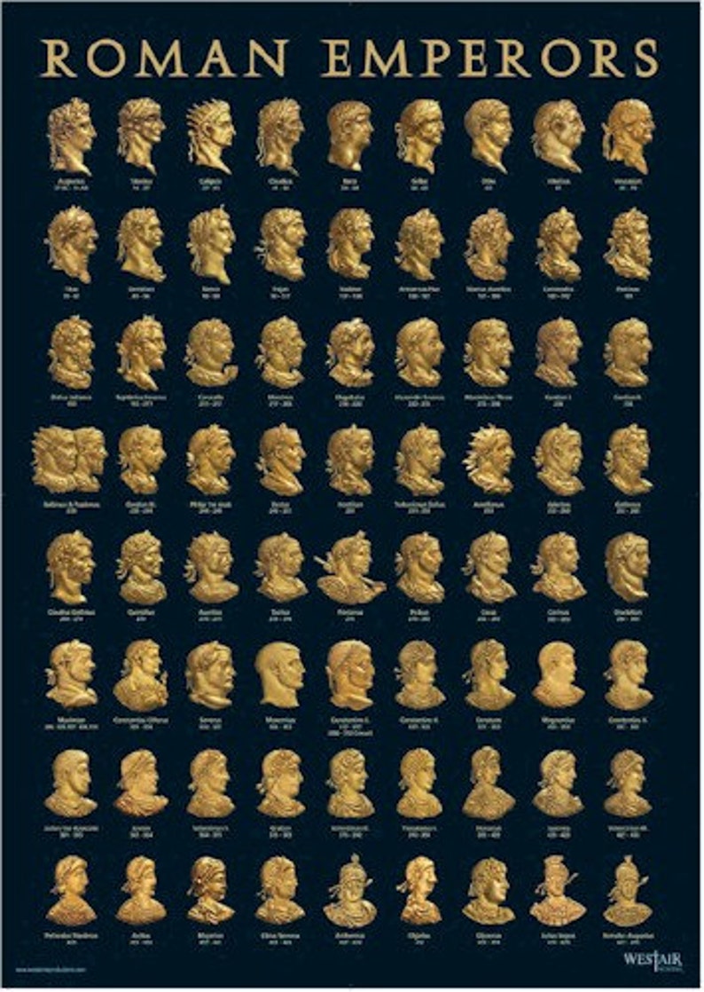 Roman Emperors From Coinage Poster A3 29.7cm X 42cm REPA3 | Etsy