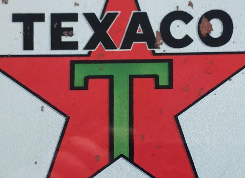 Reproduction Metal Vintage Style Wall Sign - Texaco Gasoline Motor Oil ...