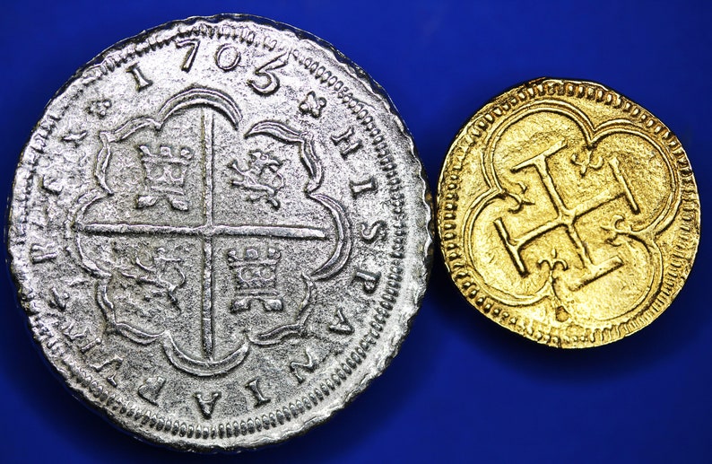 REPRODUCTION, Replica - Gold Doubloon Spanish Colonial 2 Escudos 16th C ...