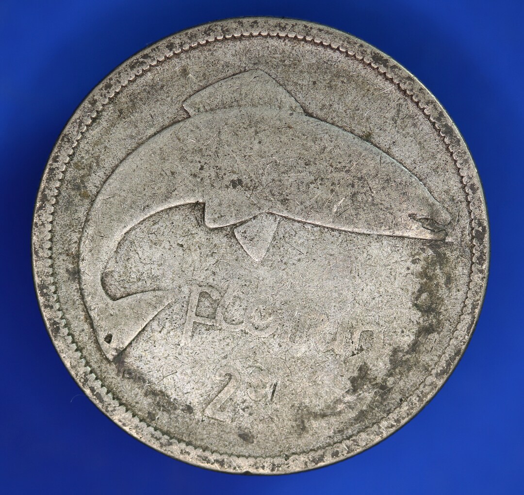 GENUINE 1928 Irish Florin Two Shillings Ireland EIRE Coin, 75% Silver ...