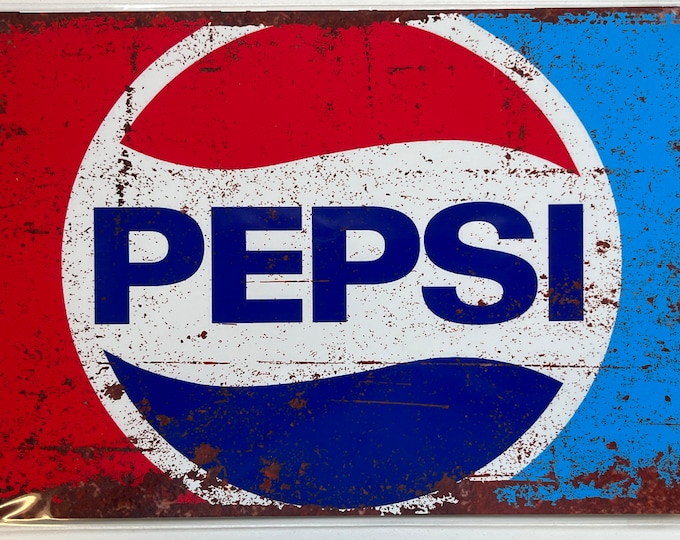 Metal Vintage Style Wall Sign Pepsi Cola Advertising Sign, Rusty Look ...