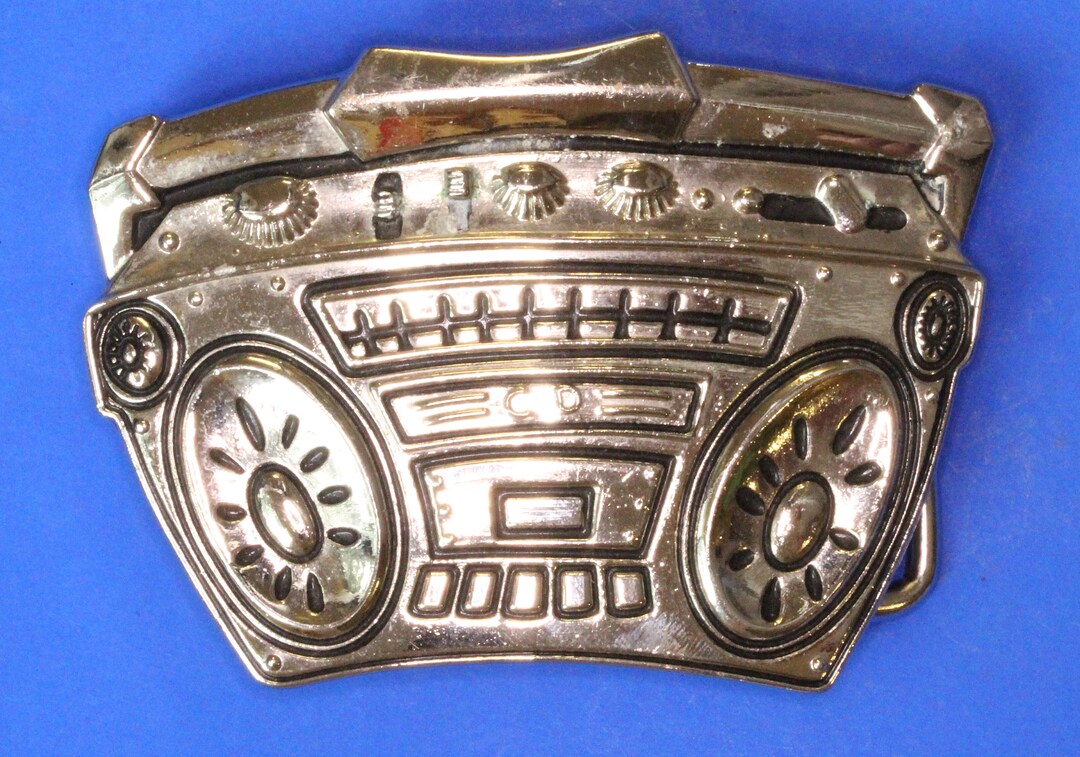 Vintage Radio CD Player, Ghettoblaster, Boombox, Belt Buckle, for 1 1/2 ...