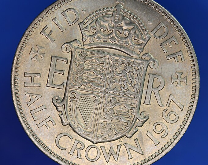 GENUINE British Coin - 1967 Elizabeth II Half Crown, Elizabeth II [10/ ...
