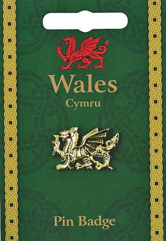 Welsh Dragon Pin Badge - Gold Plated, Wales Cymru *[W… - Gem
