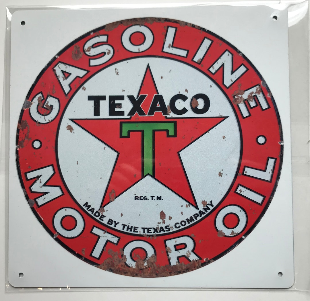 Reproduction Metal Vintage Style Wall Sign - Texaco Gasoline Motor Oil ...