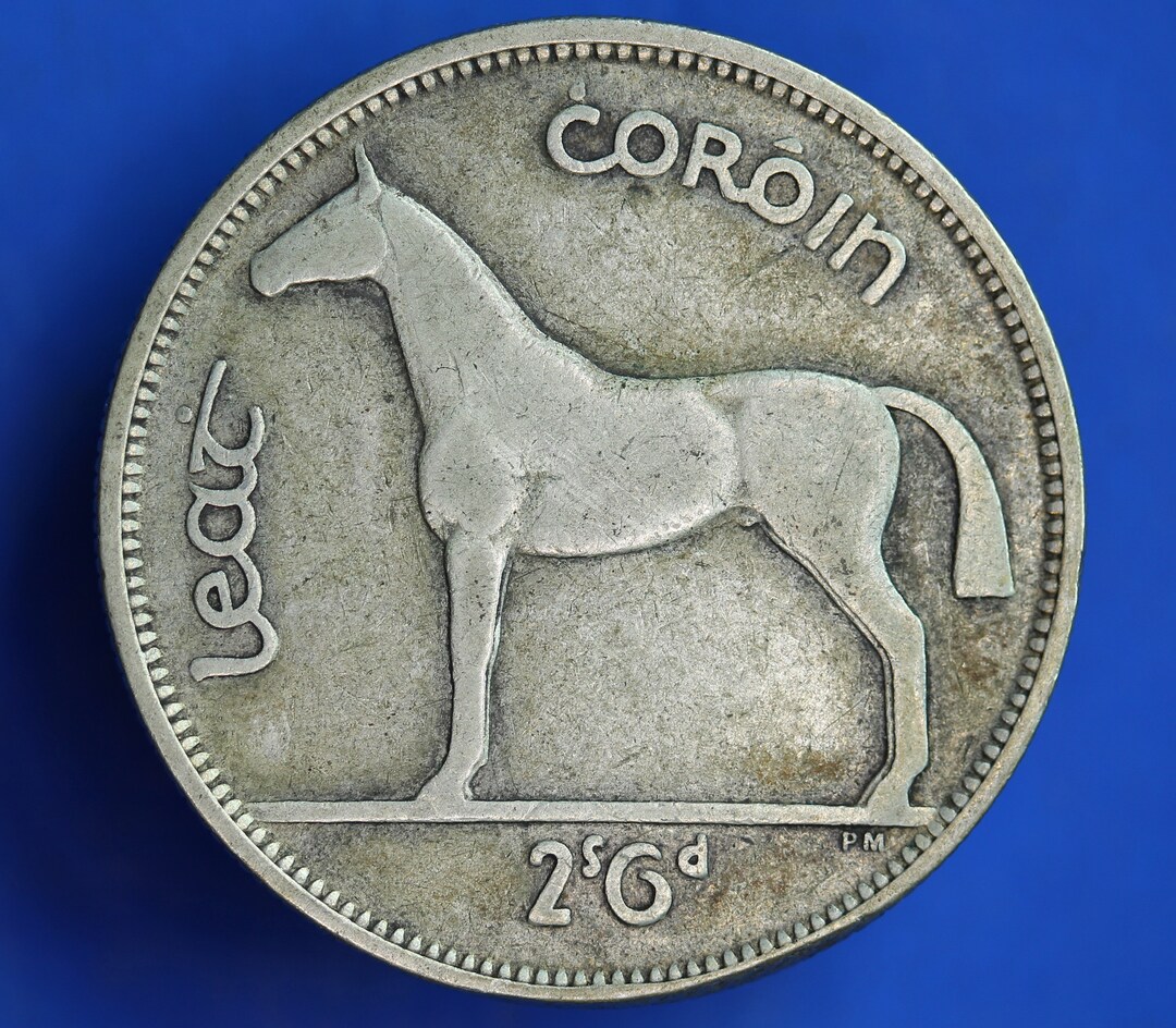 GENUINE 1940 Irish Half Crown 2/6 Ireland EIRE Coin, 75% Silver, Irish ...