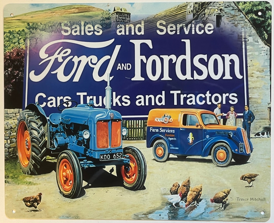 Metal Vintage Style Wall Sign - Ford Fordson Tractor Cars 10x8 Inch ...