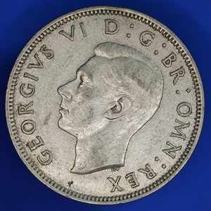 GENUINE British Coin 1941 George VI Two Shillings, 50% Silver Coin 06/ ...