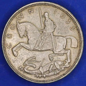 GENUINE British Coin - 1935 George V Rocking Horse Crown, Five ...