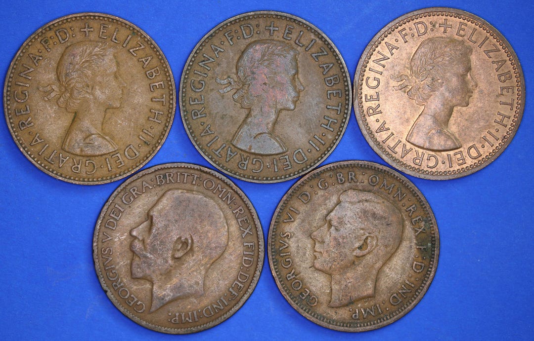 GENUINE British Coins - Collection of Pre-decimal British Half Pennies ...