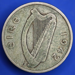 GENUINE 1940 Irish Half Crown 2/6 Ireland EIRE Coin, 75% Silver [R12/24 ...