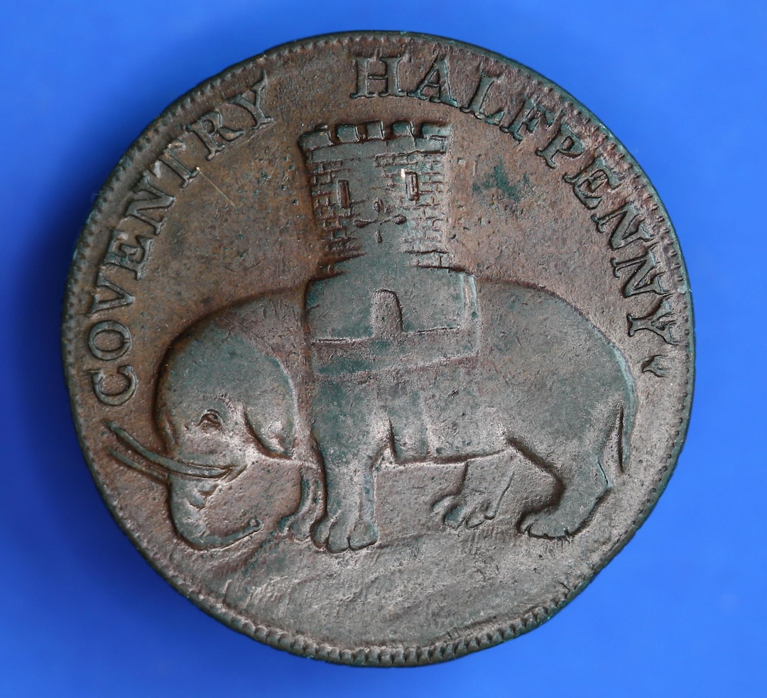 GENUINE British Antique Coin - 1792 Coventry Lady Godiva Conder Half ...