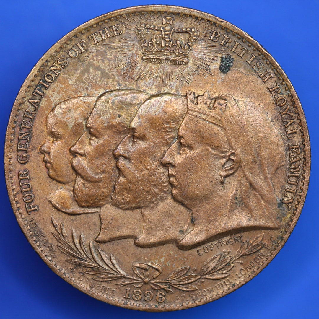 1896 Remington Typewriter Medal Four Generations British Royal Family ...