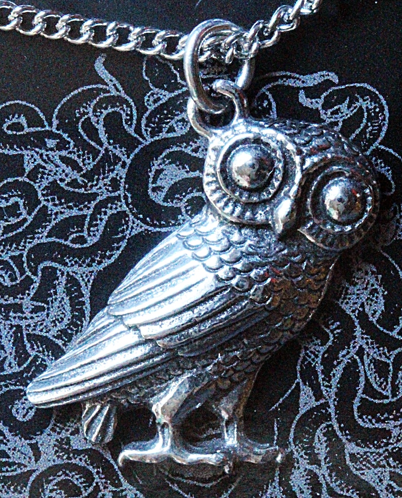 Roman Owl 24mm Pendant Pewter With Information Card - Etsy