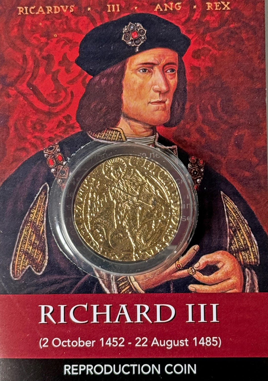 REPRODUCTION Medieval Coin Richard III Gold Plated ANGEL in Information ...