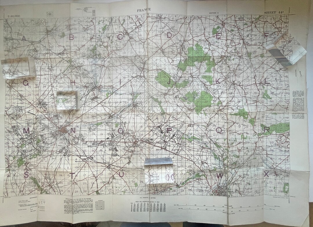 British Army Militaria World War 1 WW1 - WW1 1918 Map of France - Lens ...