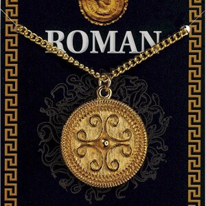 Roman Filigree Scroll Pendant - Gold Plated With Information Card ...