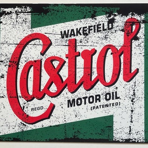 Reproduction Metal Vintage Style Wall Sign - Castrol Motor Oil 10.5 X 7 ...