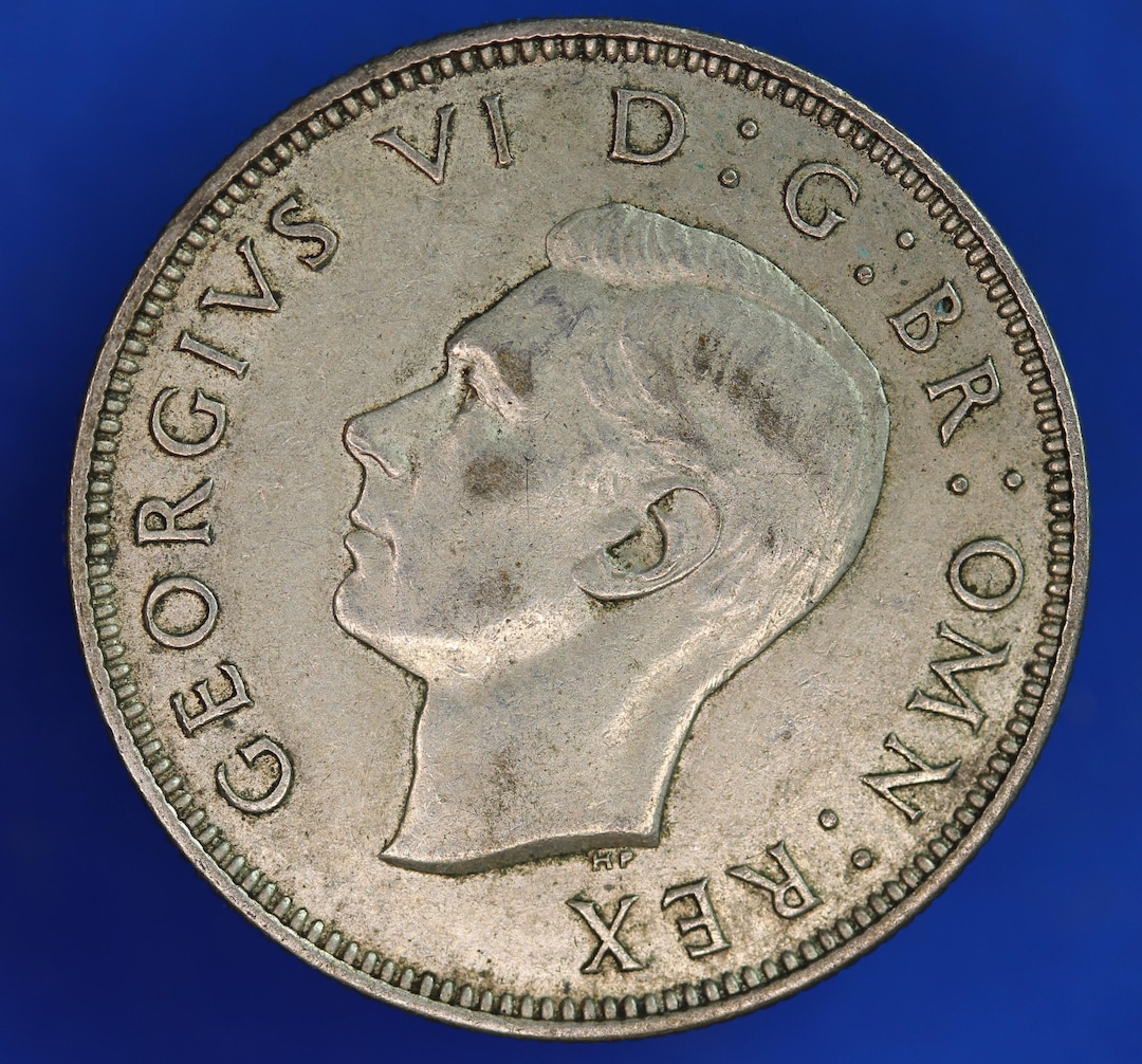 GENUINE British Coin - 1940 George VI Florin, Two Shillings, 50% Silver ...