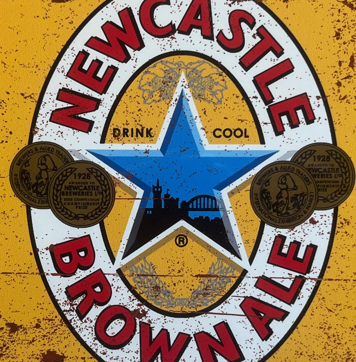 Metal Vintage Style Wall Sign - Newcastle Brown Ale Advertising Sign ...