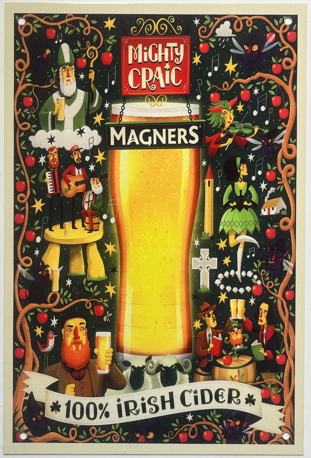 Metal Vintage Style Sign - Magners Irish Cider Advertising, Rusty Look ...