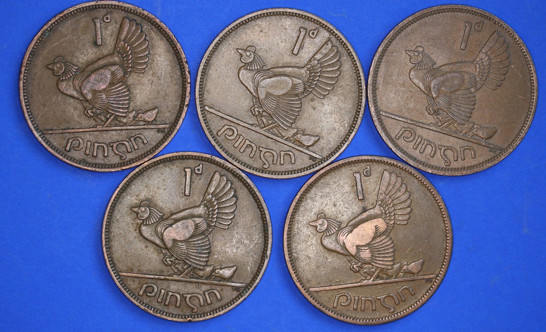GENUINE Collection Irish Penny 1d EIRE Ireland Coins, Different Dates ...