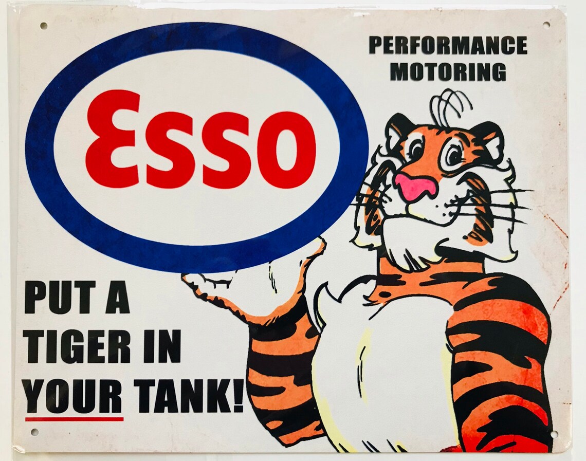 Metal Vintage Style Wall Sign Esso Put a Tiger in Your Tank - Etsy