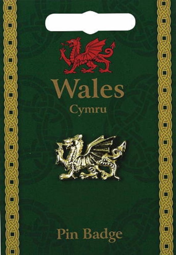 Welsh Dragon Pin Badge - Gold Plated, Wales Cymru *[W… - Gem