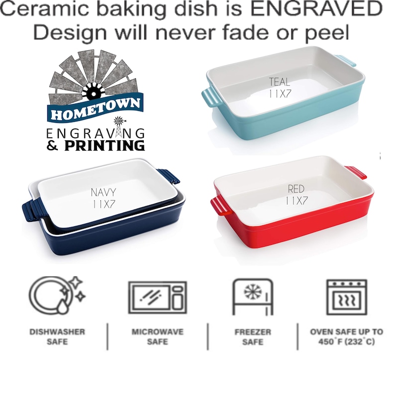 Personalized Casserole Dish, Hand Written Recipe, Favorite Recipe Plate ...