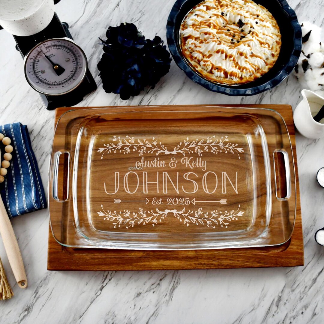 Personalized Casserole Dish Pyrex Baking Dish Engraved Name Present ...