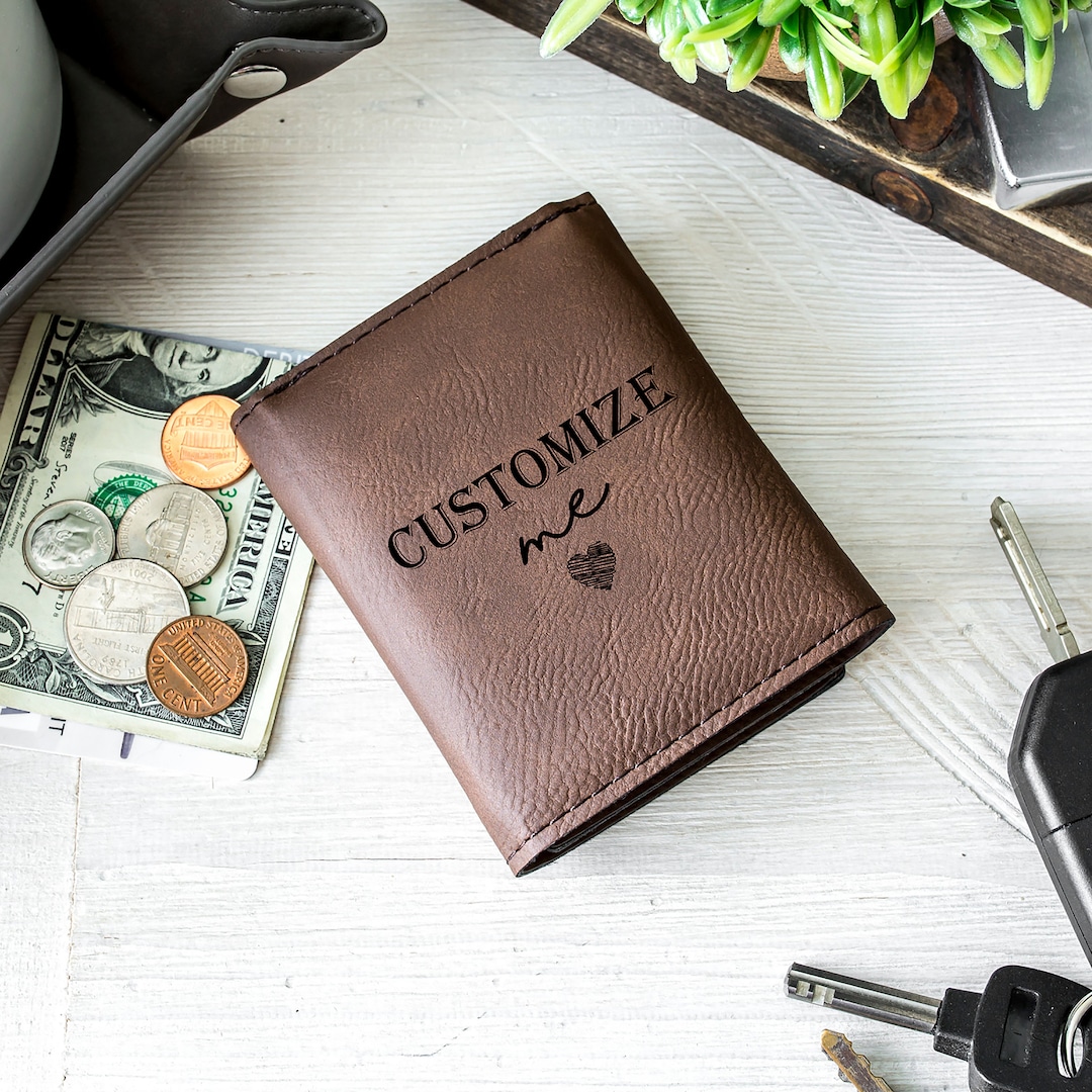 Engraved Trifold Wallet | Custom Wallet | Leather Mens Wallet ...