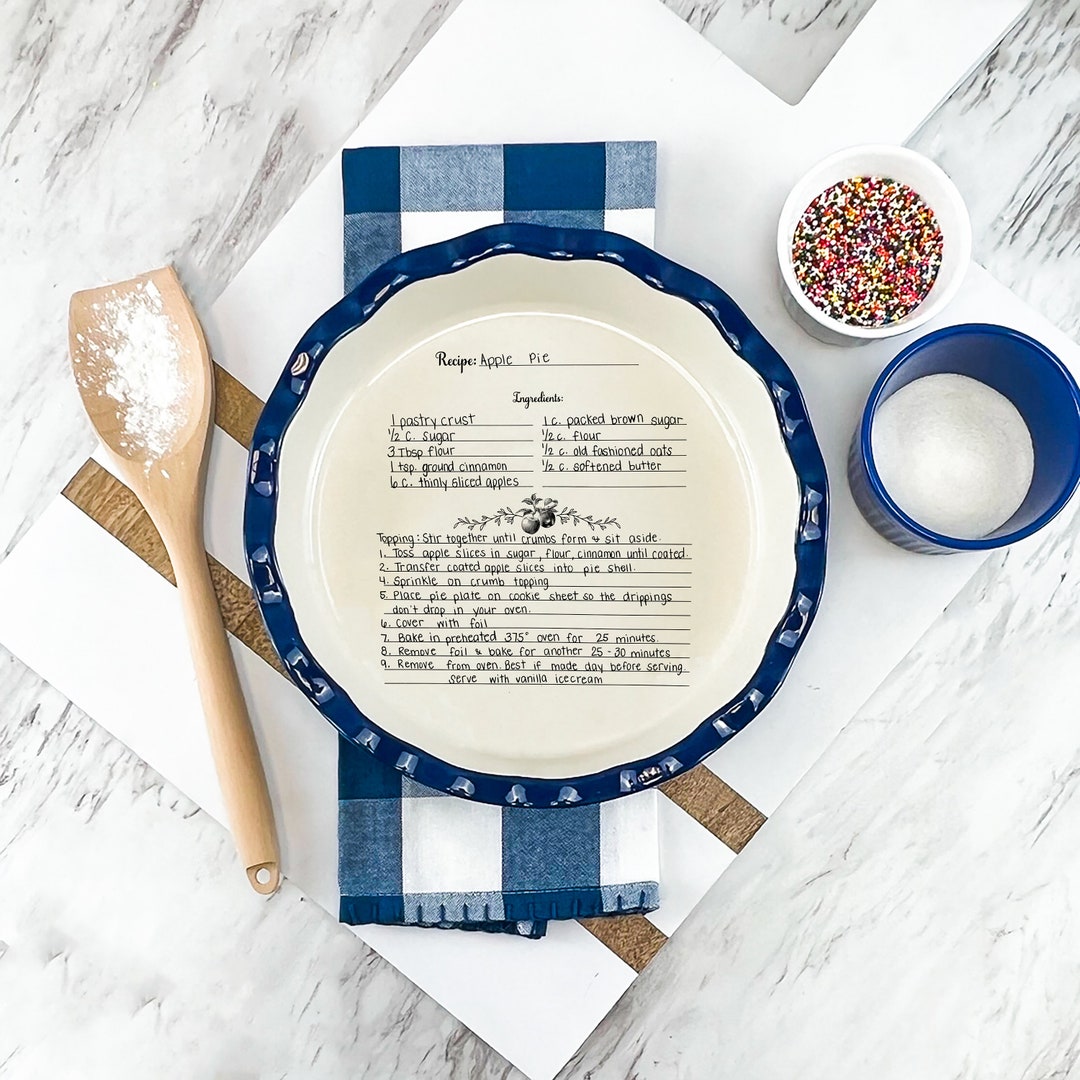 Personalized Pie Plate | Hand Written Recipe | Dad's Recipe Pan ...