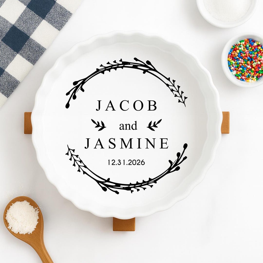 9 Inch Personalized Pie Plate | Wedding Gift for Couple | Laser ...