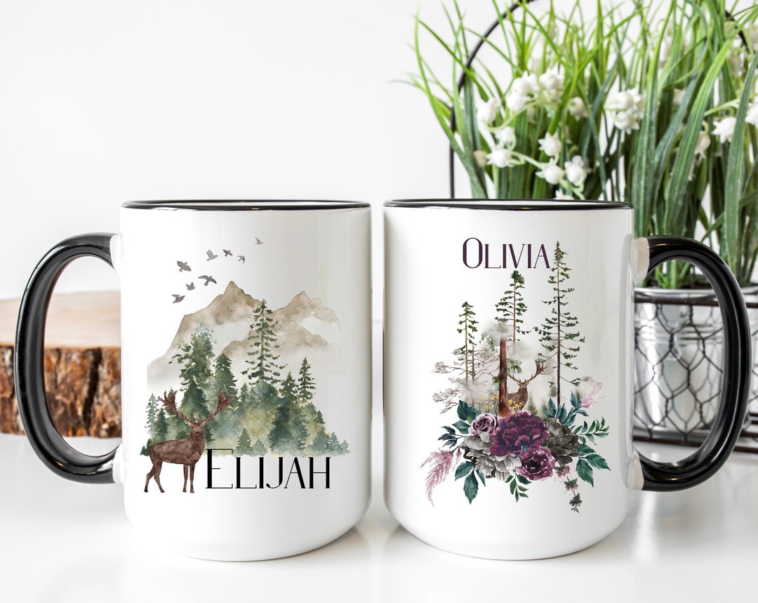 Country Style Mugs for Couple | Deer Hunting Glasses | Personalized Mug ...