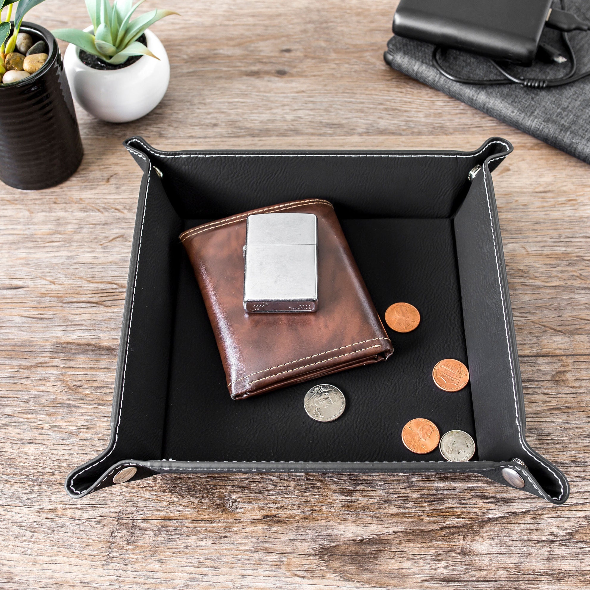 Personalized Valet Tray | Engraved Valet | Personalized Leather Tray ...