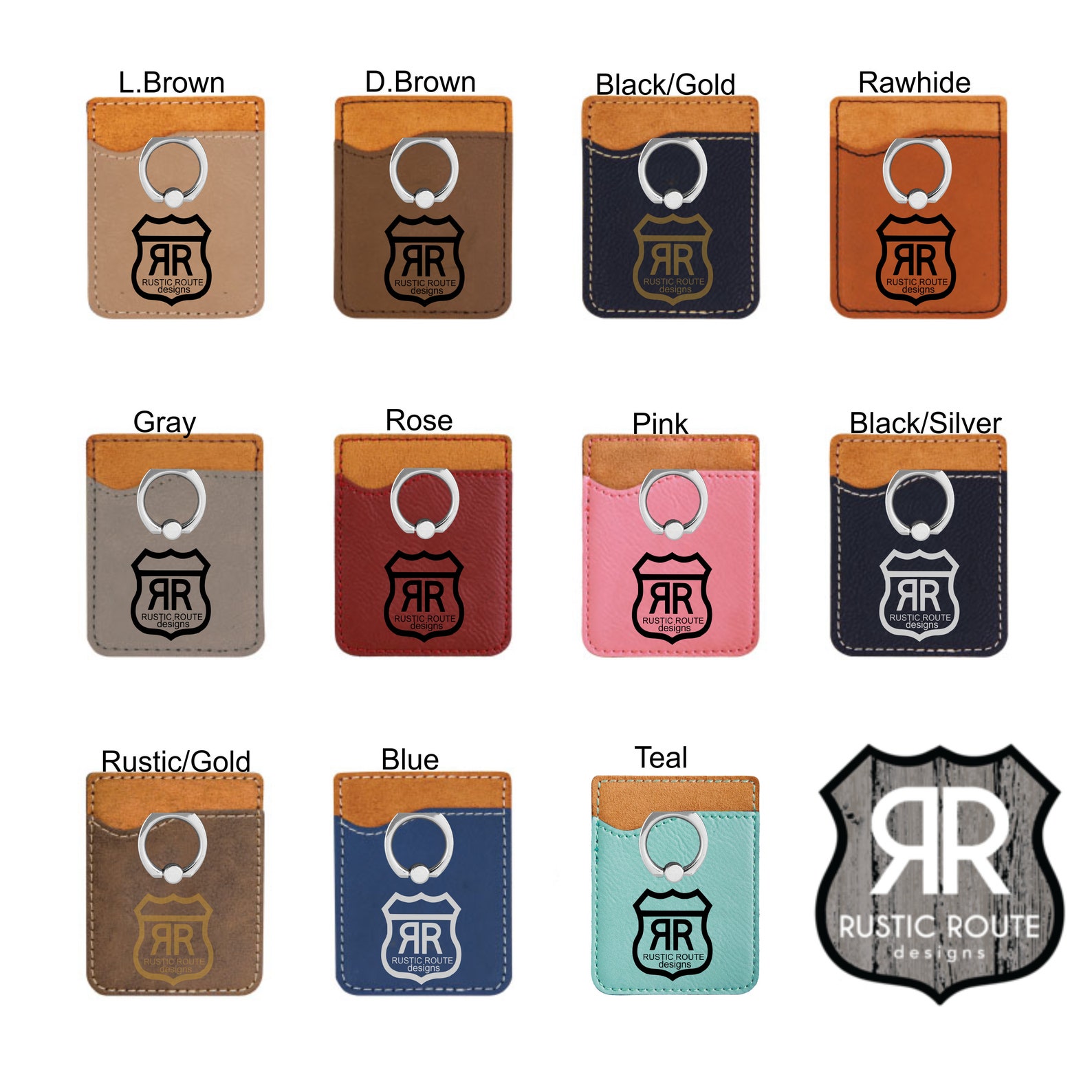 Card Wallet With Ring Personalized Leather Phone Wallet - Etsy